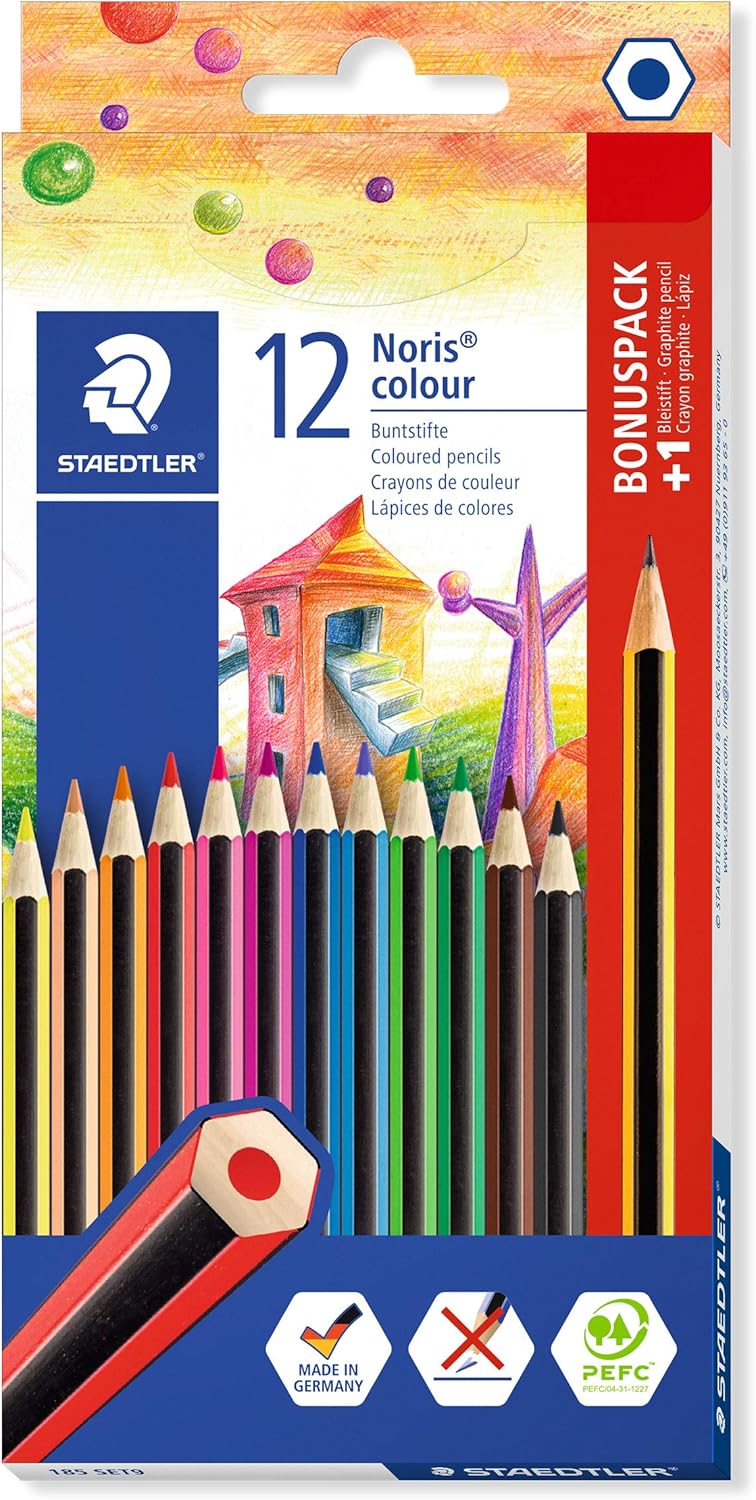 Amazon.com : STAEDTLER Noris colour pencils 185 SET9, pack of 12 plus ...