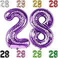 Amazon.com: Katchon, Purple 28 Balloon Numbers - 40 Inch | Purple 28 ...