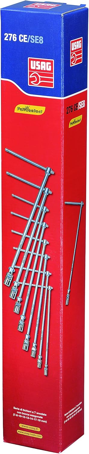 USAG 276 CE/SE8 – Set of Eight T-Handle Wrenches with Jointed Hexagonal ...