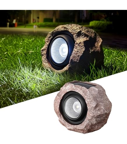 Rock Solar Powered Yard Lights