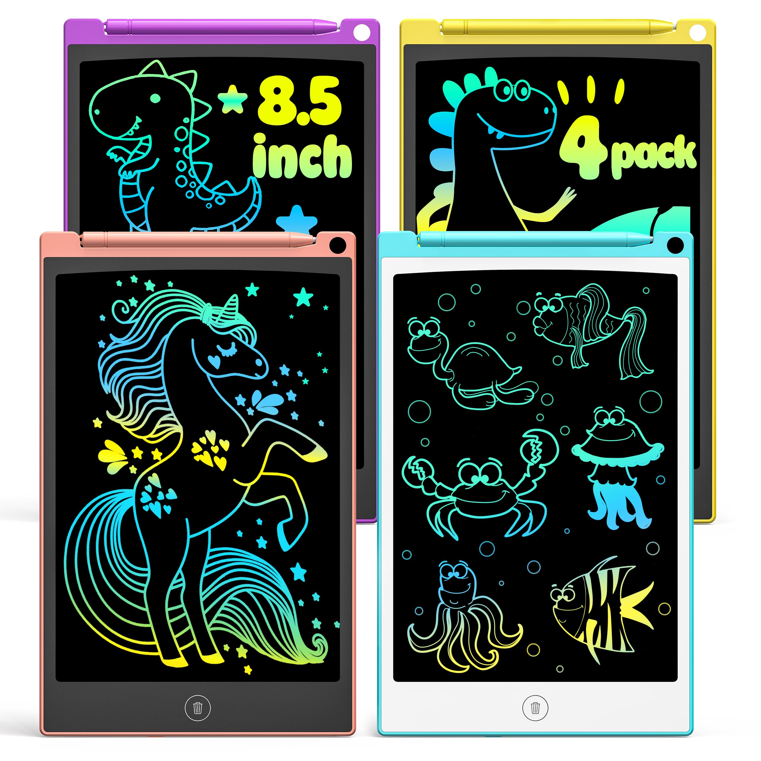 TECJOE LCD Writing Tablet Set, 8.5 Inch Colorful Doodle Board Drawing ...