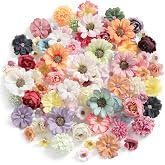 Amazon.com: rongflower Faux Flower Heads Mini Multi Color Artificial ...