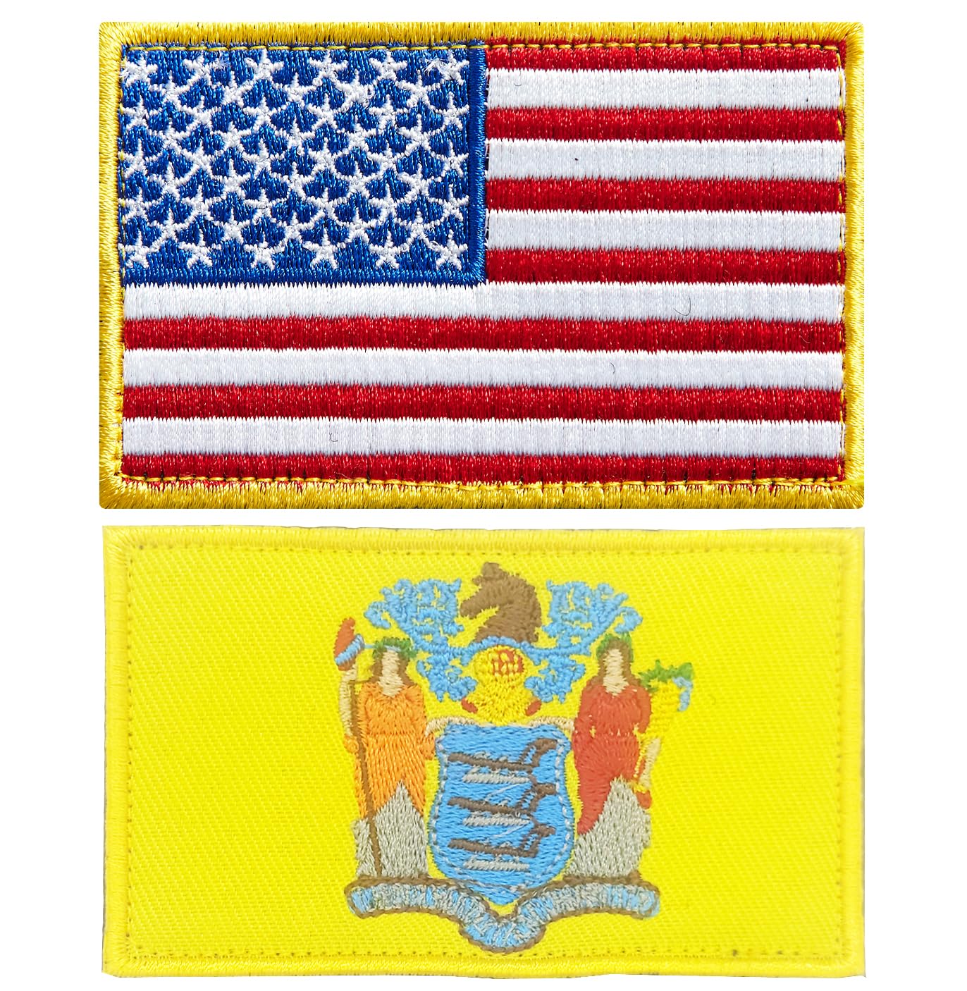 stidsds 2 Pack American US New Jersey Flag Patch USA Newjersey State ...