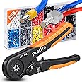 Preciva Ferrule Crimping Tool Kit, Hexagonal Ratchet Wire Crimp Pliers for AWG 28-7with 1250PCS ...