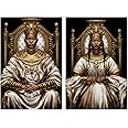 Amazon.com: Derkymo 2 Pieces Vintage Black King and Queen Canvas Wall Art Black Couple African ...