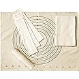 Amazon.com: Tessco 6 Pieces Pastry Cloth and Rolling Pin Cover Set ...