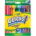 Amazon.com: Crayola Washable Markers with Retractable Tips, Clicks ...