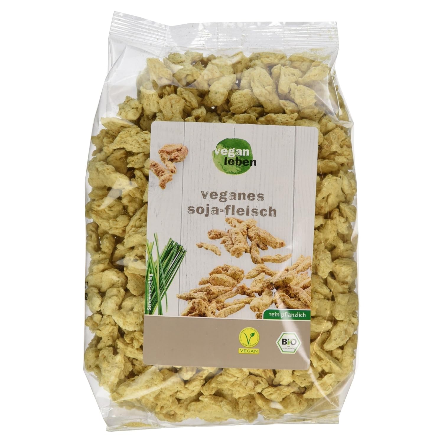 vegan leben Veganes Bio Soja Fleisch, 250 g: Amazon.de: Lebensmittel ...
