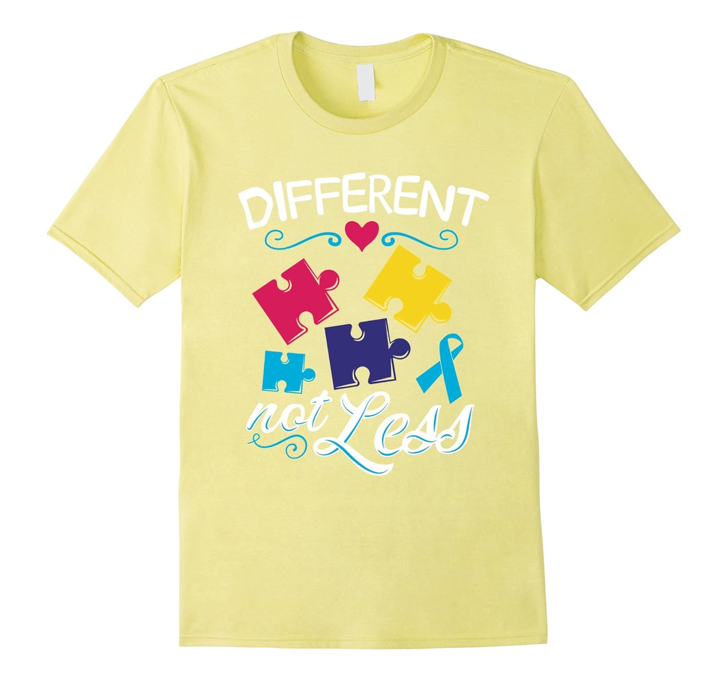 Autism Awareness Different Not Less Puzzle Pieces T-Shirt-TD – Teedep