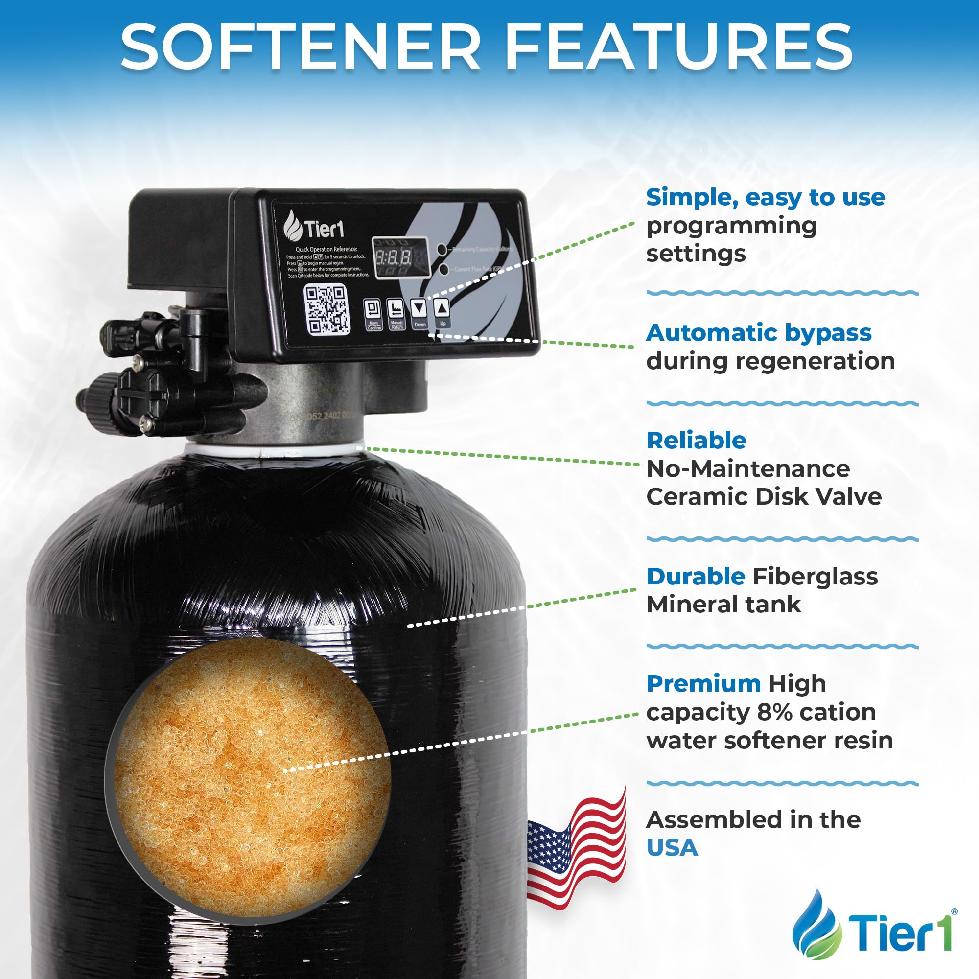 Mua Tier1 Whole House Water Softener System Compact 32,000 Grain High ...
