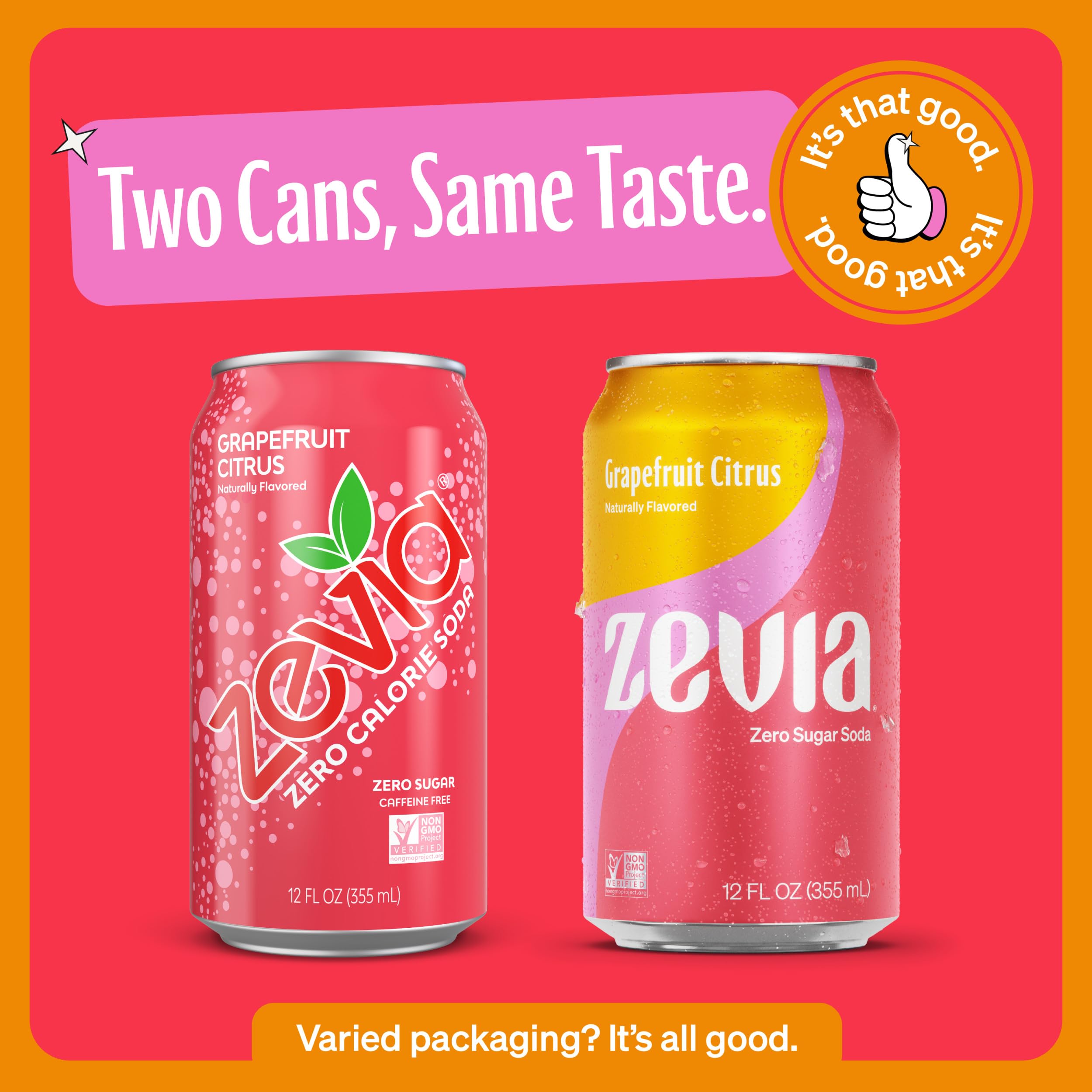 Zevia Zero Sugar, Grapefruit Citrus Soda, Caffeine Free, 12 Fl Oz Cans (Pack Of 24) on Galleon ...