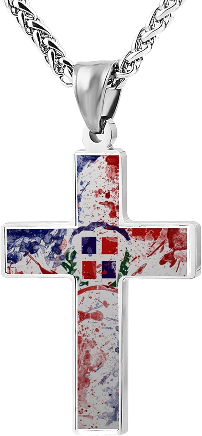 Amazon.com: Dominican Flag DIY Jewelry Zinc Alloy Cross Pendant ...