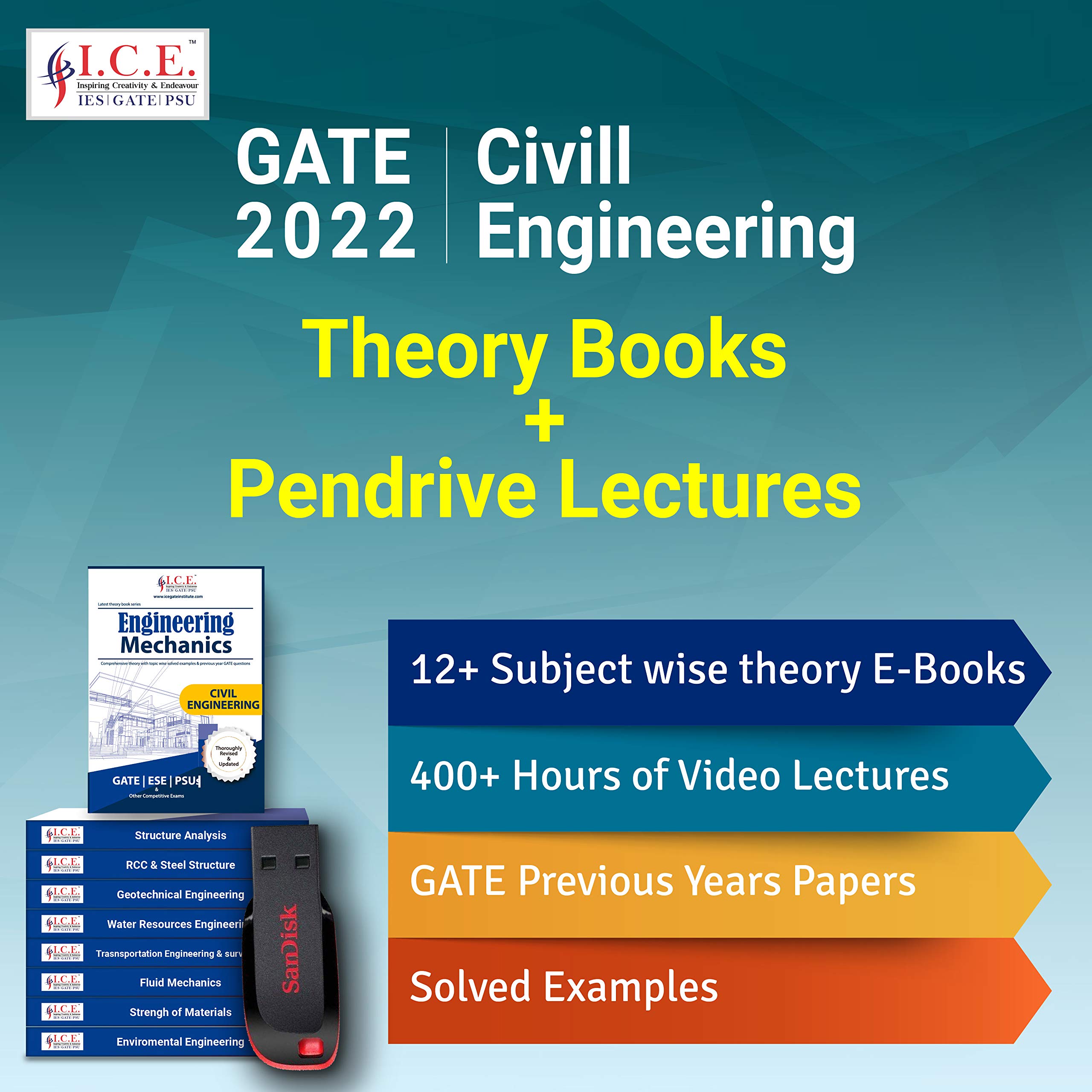 GATE Civil Engineering 2022 Exam Preparation Combo Pen Drive Lectures