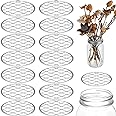 Amazon.com: 15 Pieces Mason Flower Jar Insert Lid for Wide Mouth Mason Canning Jars Metal Flower ...