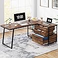 Amazon.com: Tribesigns L-Shaped Computer Desk with 3 Drawers ...