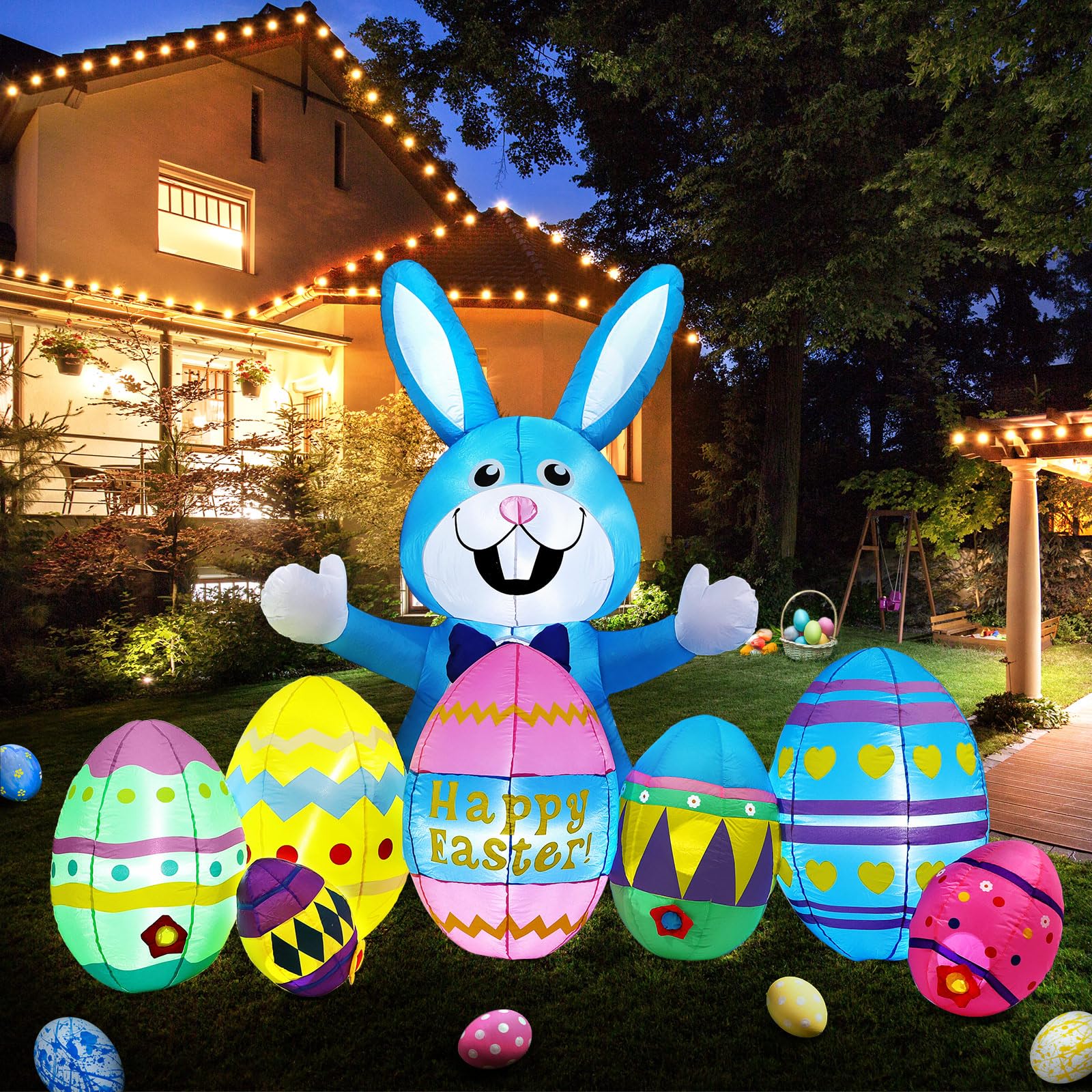 Skylety 8FT Long Easter Inflatables Bunny Inflatable Outdoor ...