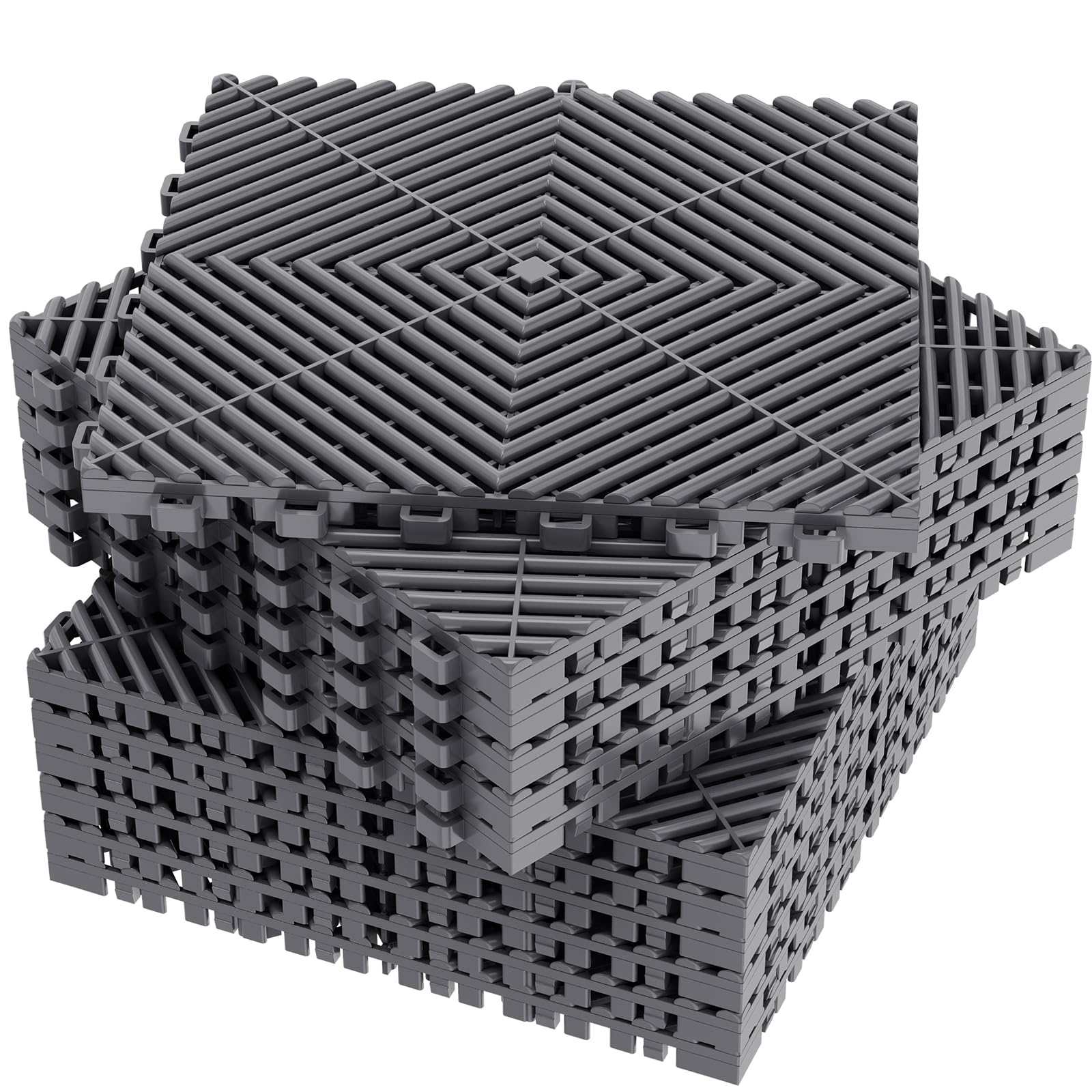 Jocoevol 12-Pcs Interlocking Tile, 12" x 12" Indoor/Outdoor Self ...