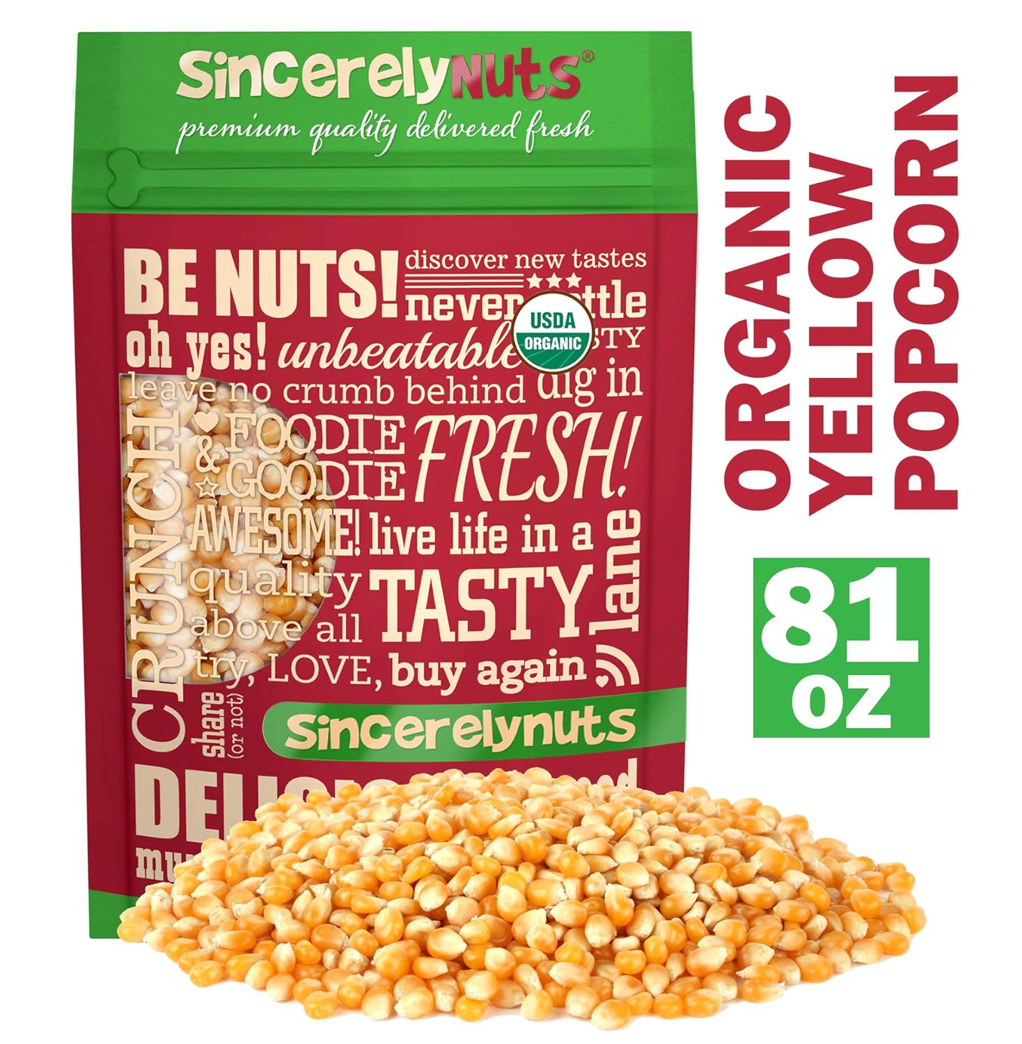 Amazon.com: Sincerely Nuts Organic Popcorn Kernels - The Perfect ...