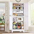 Amazon.com: GAIOUS 75.2" Tall Metal Pantry Cabinet, Kitchen Pantry ...