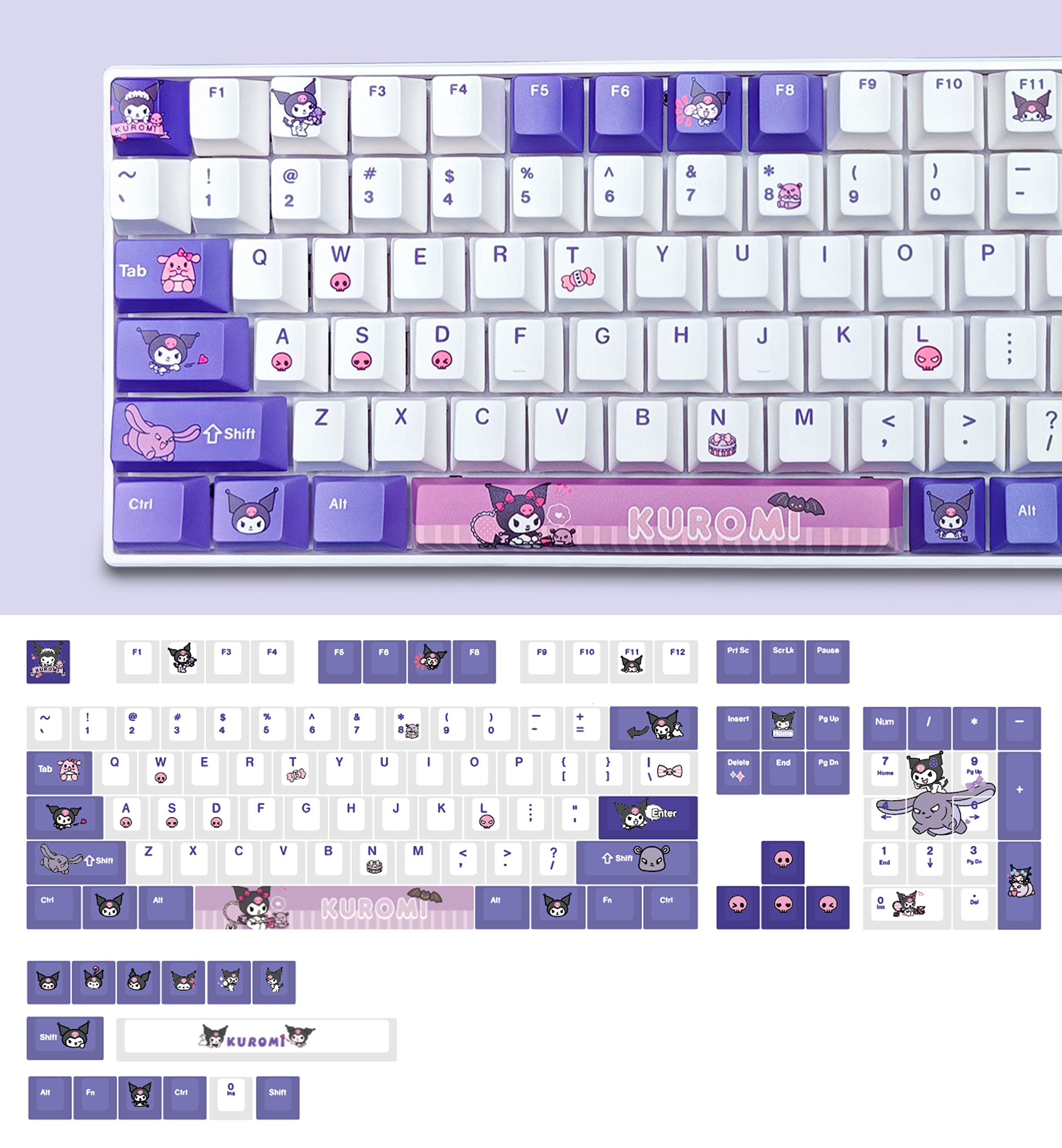 Mua Sanrio Kuromi Purple Keycaps for Cherry MX Switches Cute Japanese ...