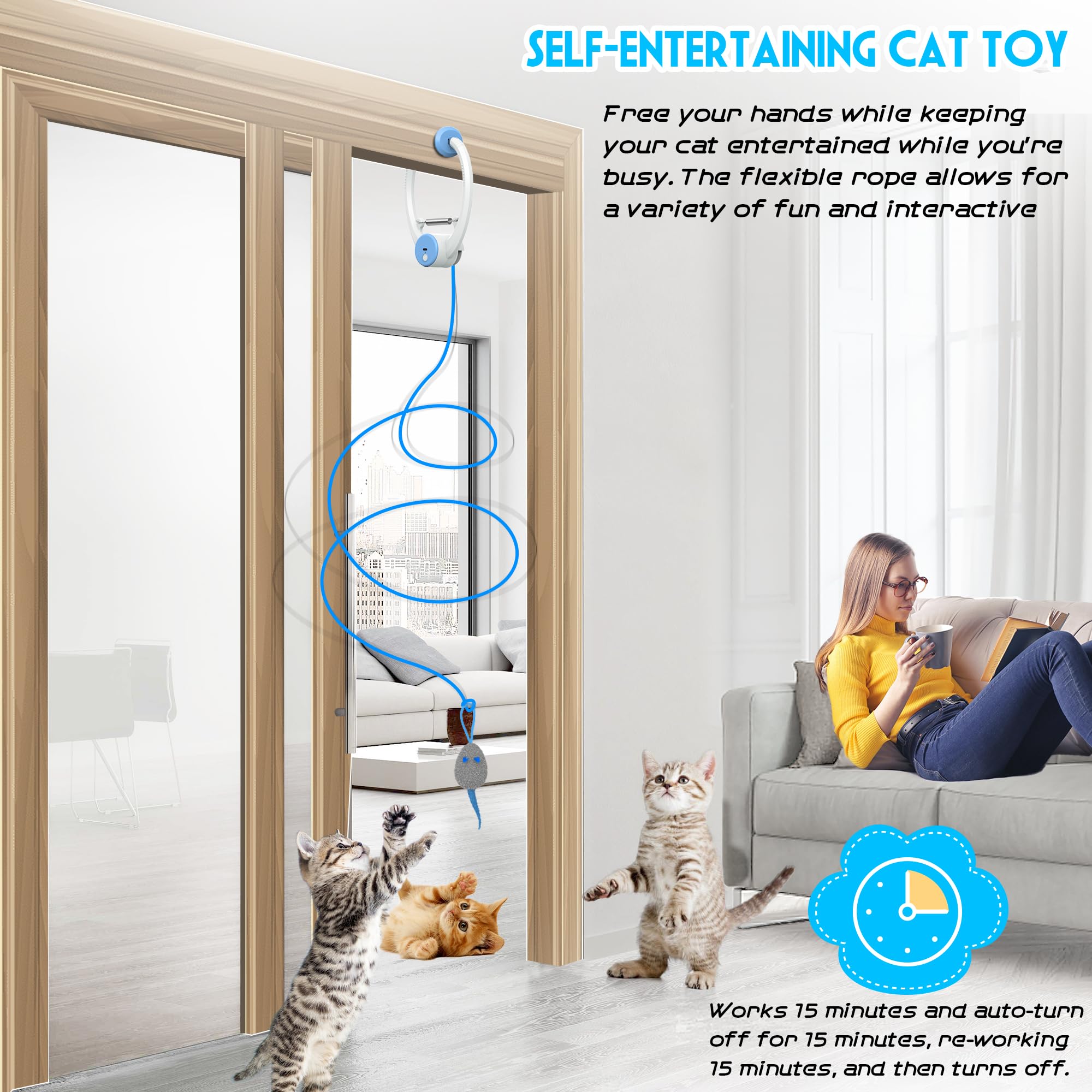 Mua Kezlume Cat Toy Interactive for Indoor Cats, Smart USB Rechargeable ...