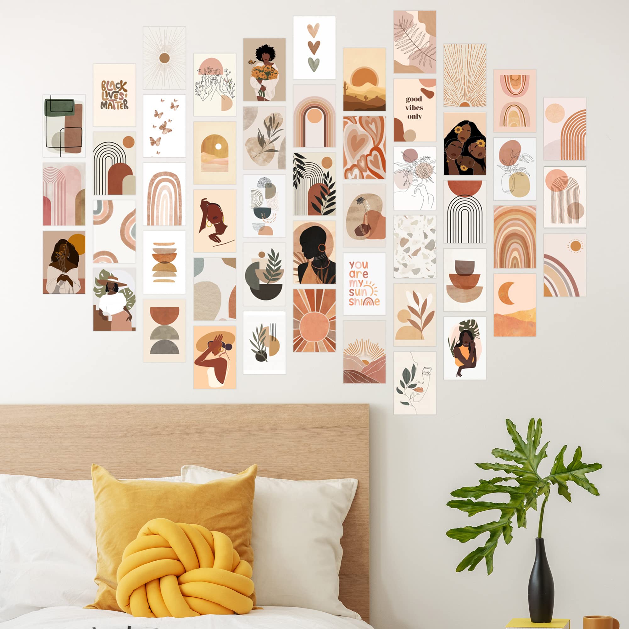 Y2K BOO Boho Wall Collage Kit - 50 Boho Pictures For Room Aesthetic ...