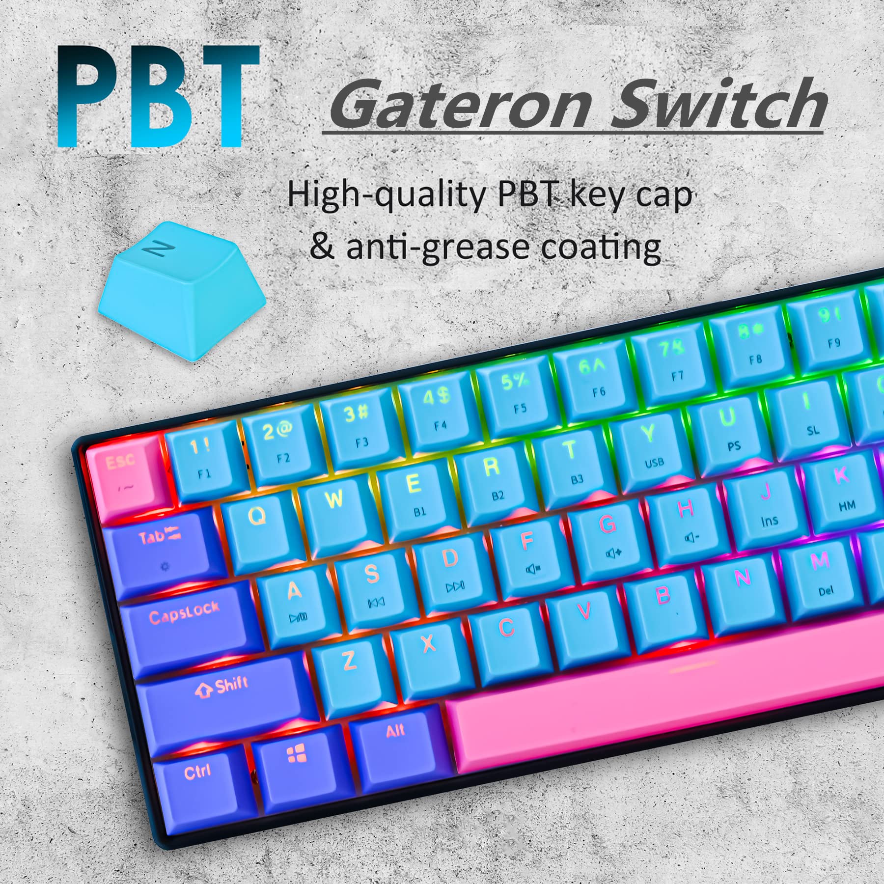 Mua surmen GT61 60% Mechanical Gaming Keyboard 60 Percent RGB Backlit ...