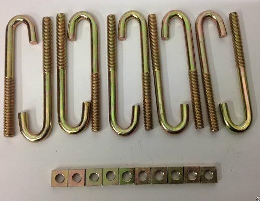 10 unidades, M 8 x 100 mm J pernos, gancho pernos, pernos para ...