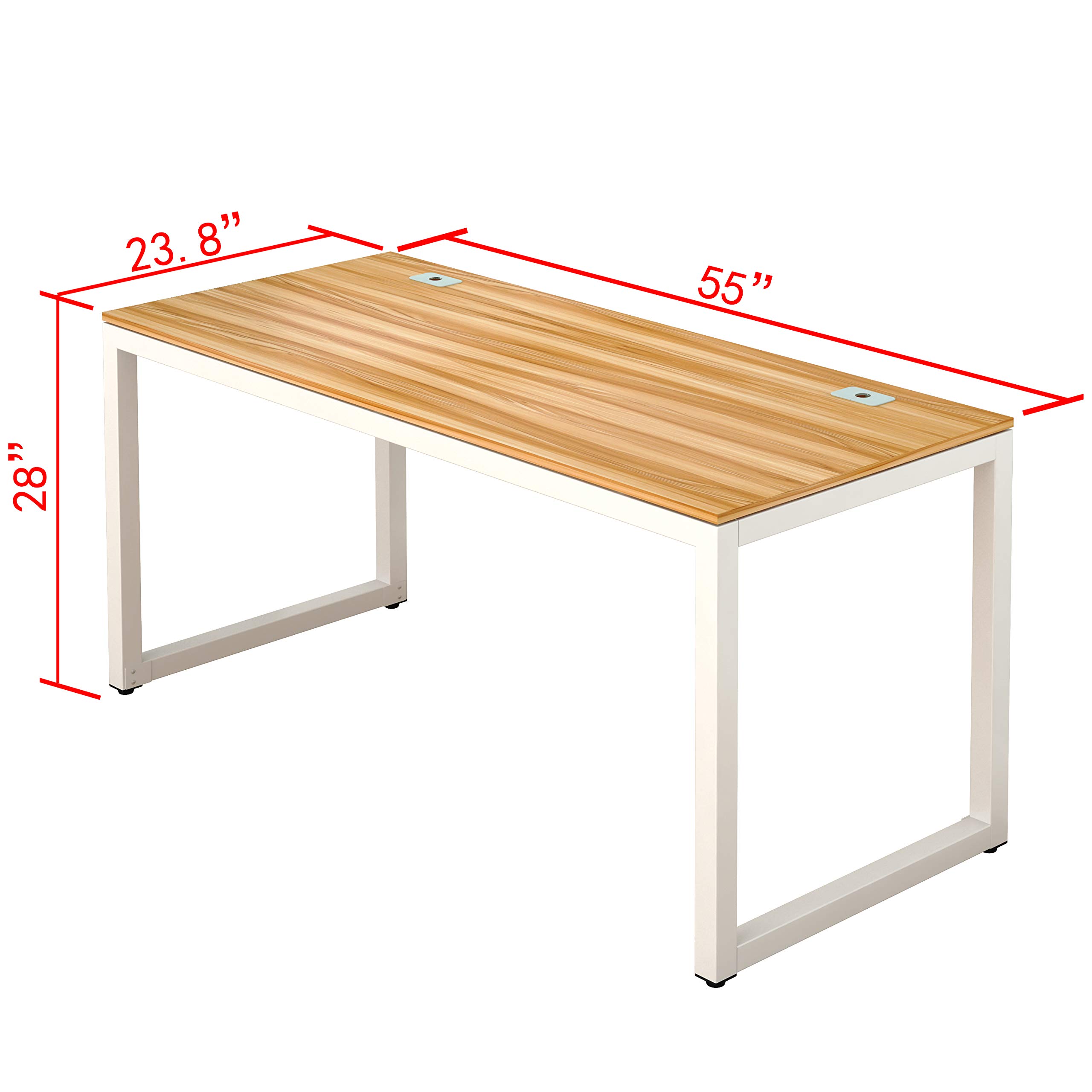SHW Home Office 55-Inch Large Computer Desk, Oak
