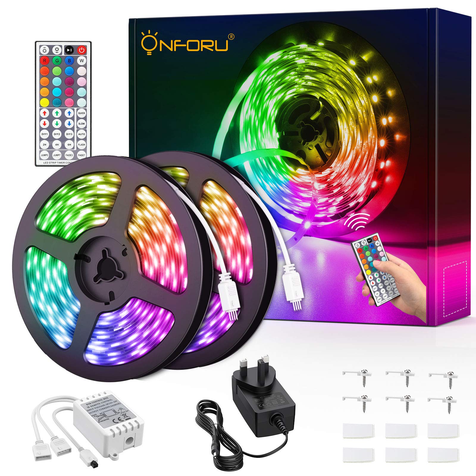 Buy Onforu 20m RGB LED Strip Lights Kit, Flexible Colour Changing ...
