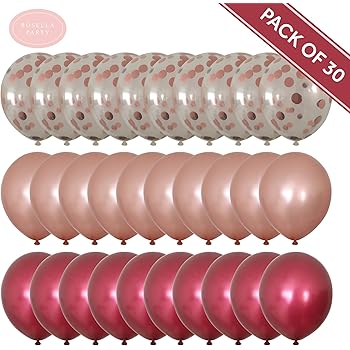 Amazon.com: Gold and Pearl Burgundy Latex Balloon ~ 50ct by Anagram ...