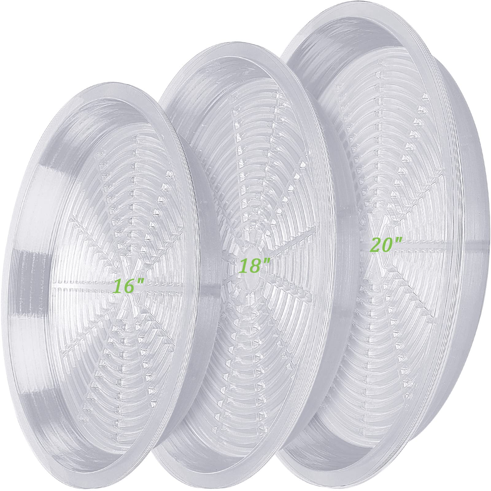 18 Pack Large Plastic Plant Saucers Clear Flower Pot Drip Trays Durable ...