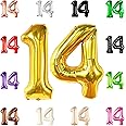 Amazon.com: KatchOn Giant Gold 14 Balloon Numbers Set - 40 Inch ...