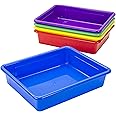 Storex Flat Storage Tray, Letter Size, 10 X 13 X 3 Inches, Assorted ...