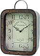 Amazon.com: Stonebriar Large Square Rustic Metal Table Top Clock with ...