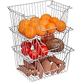 Amazon.com: LuxUnik Wire Baskets For Storage, Stackable Bins, Fruit ...