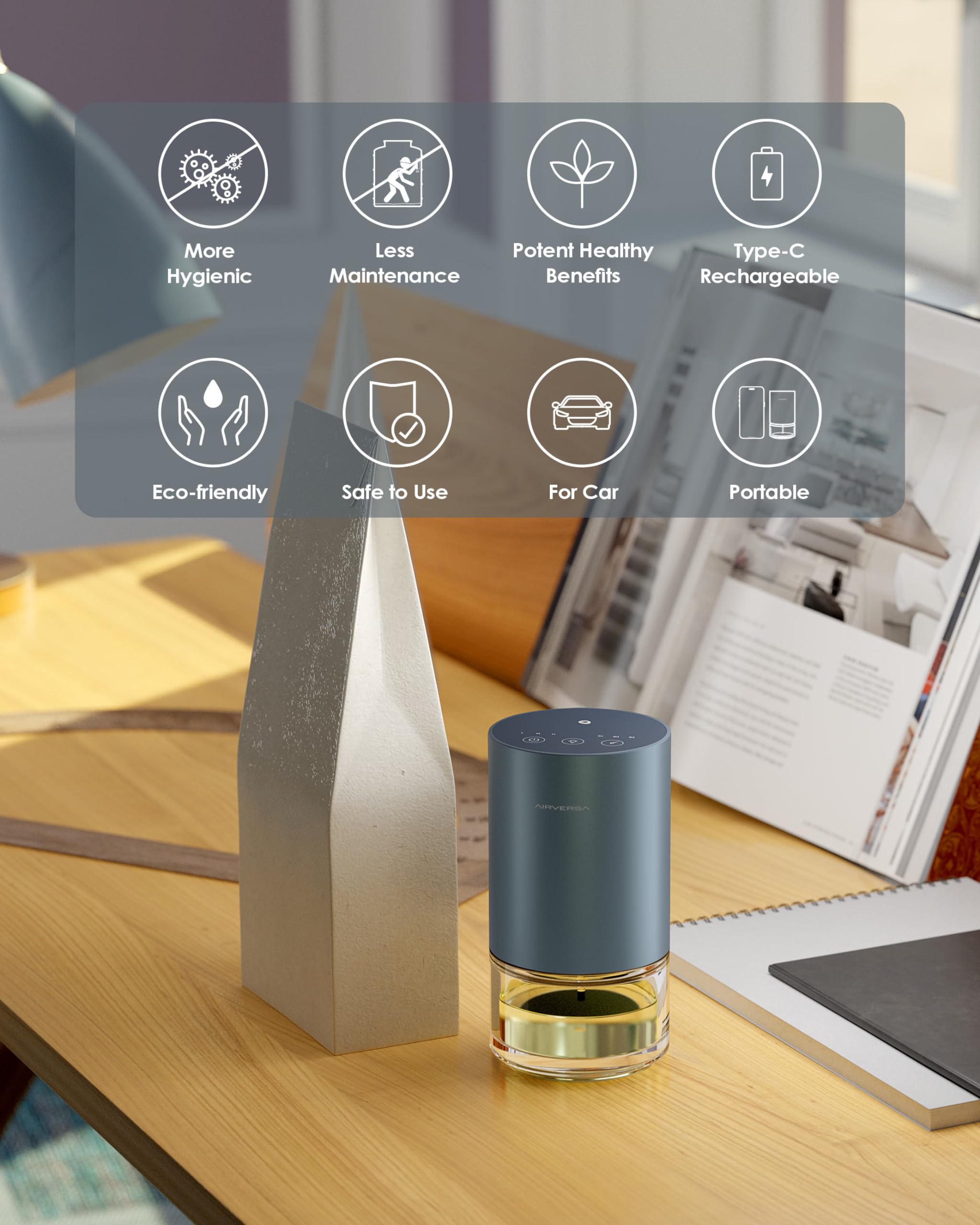 Mua Airversa Waterless Diffuser Essential Oil 𝟭𝟬𝟬𝗺𝗹 Capacity Battery ...