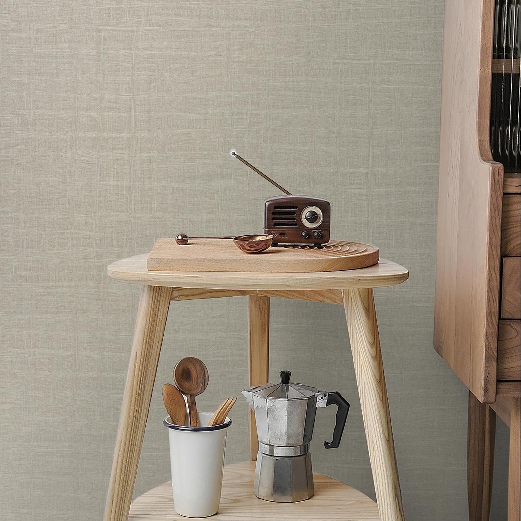 Dimoon 236” x 17.3” Beige Contact Paper Grasscloth Peel and Stick ...