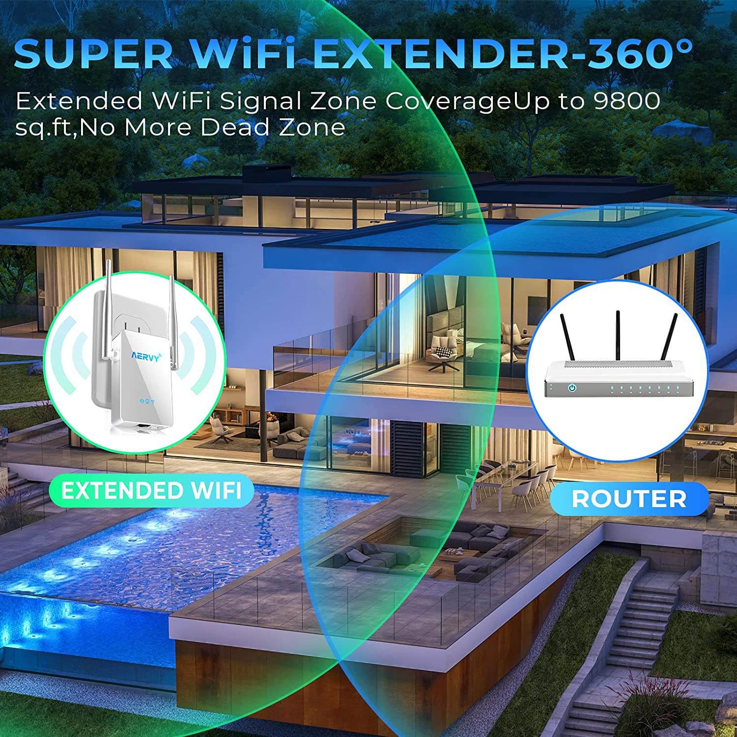 Mua WiFi Extender Internet Booster for Home Longest Range Up to 9,800 ...