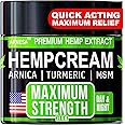 Amazon.com: Hemp Cream - Maximum Strength - Relieve Muscle, Joint, Back ...