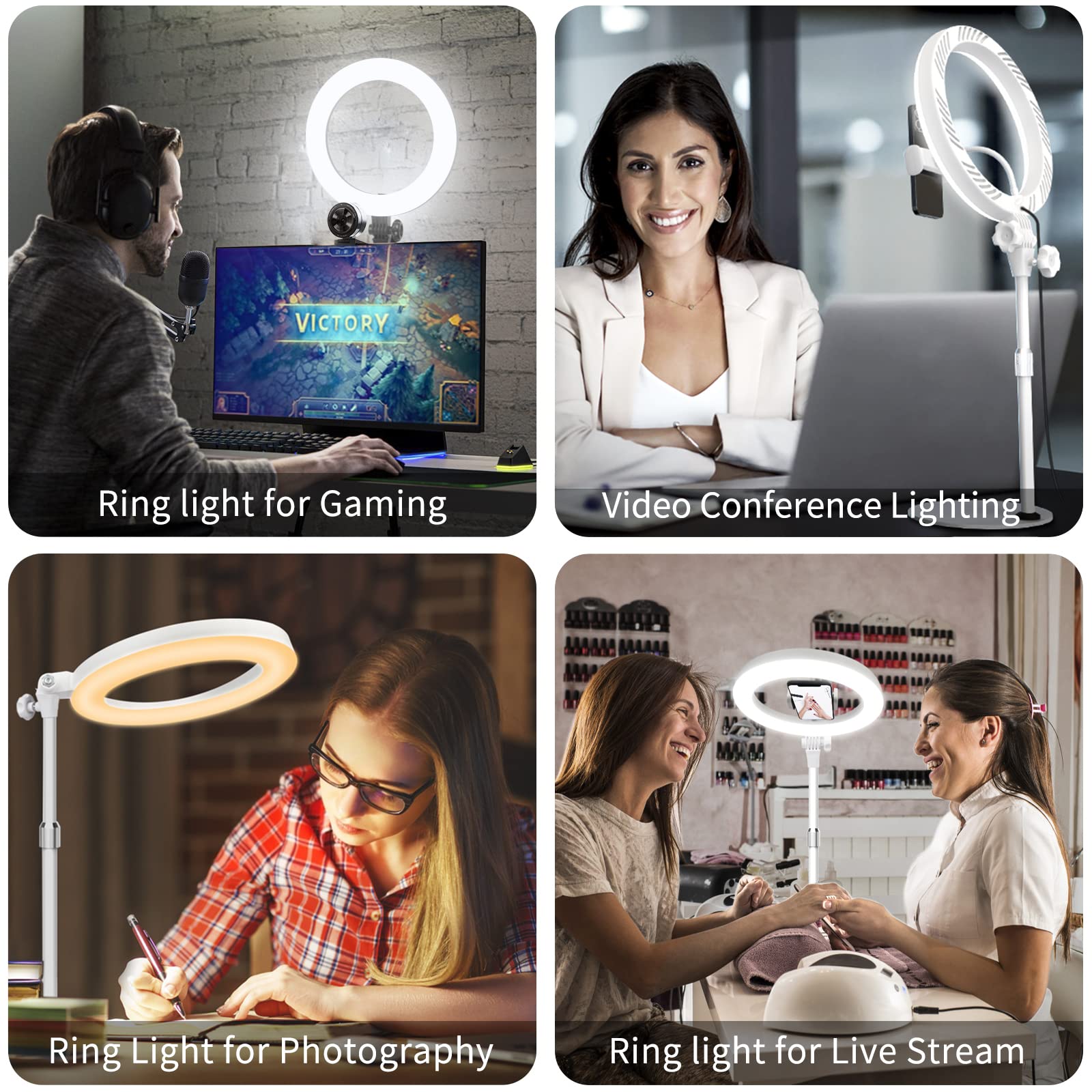 Mua Desktop Ring Light with Stand and Phone Holder, Zoom Lighting for ...