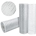 Amazon.com: 2 Rolls Gray Silver with Silver Foil Wire Deco Mesh 10 in x ...