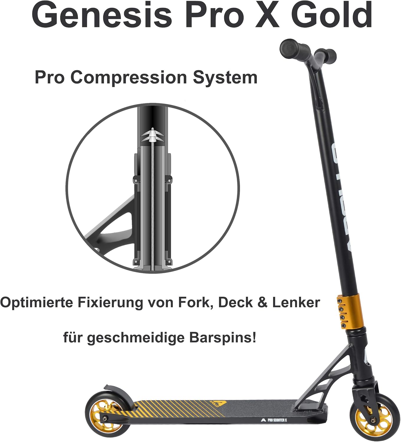 Apollo Stunt Scooter GENESIS Pro – Robust Pro Stunt Scooter with ABEC 9 ...