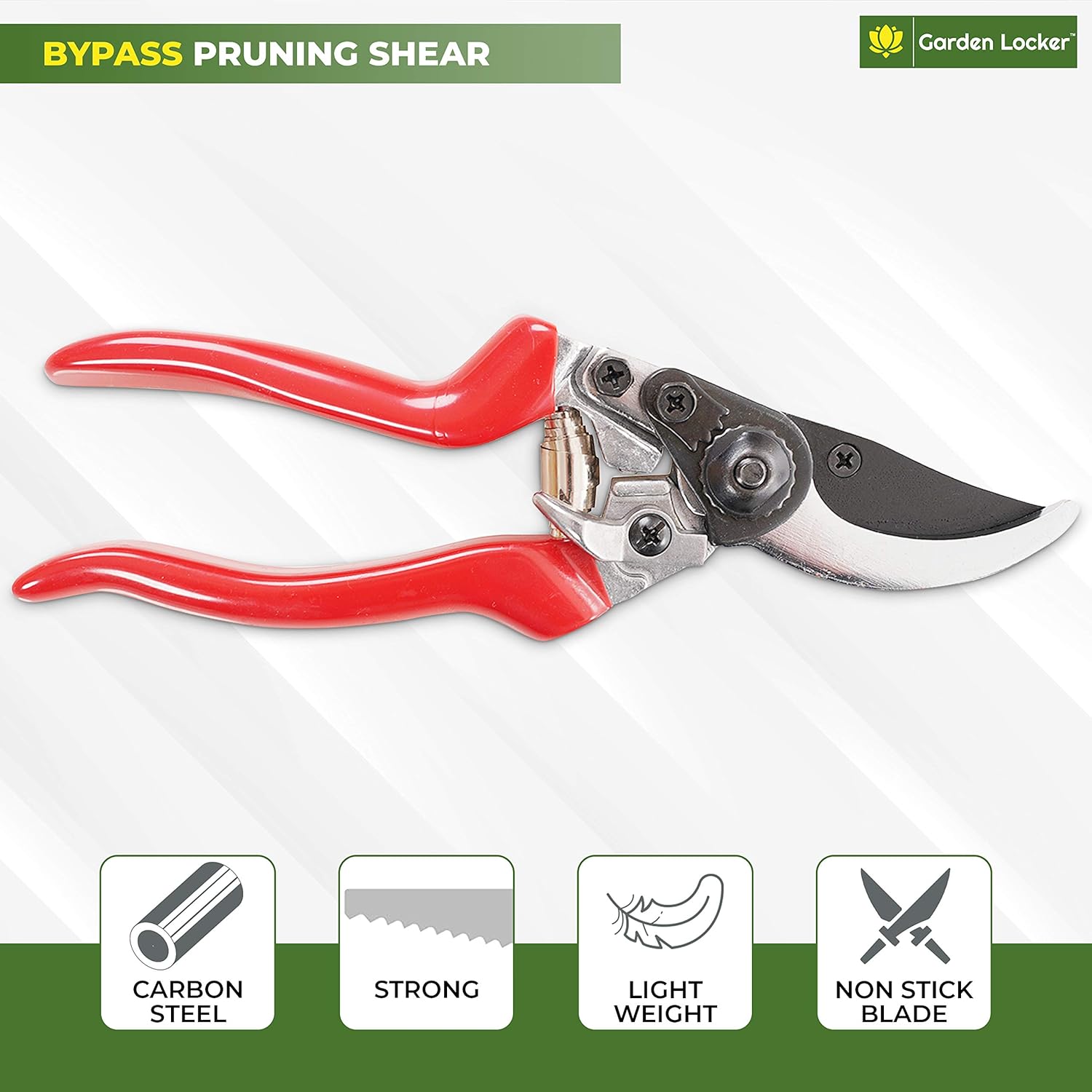 8.5 inch Bypass Pruning Shears with Strong, Durable Grips, Non Stick ...