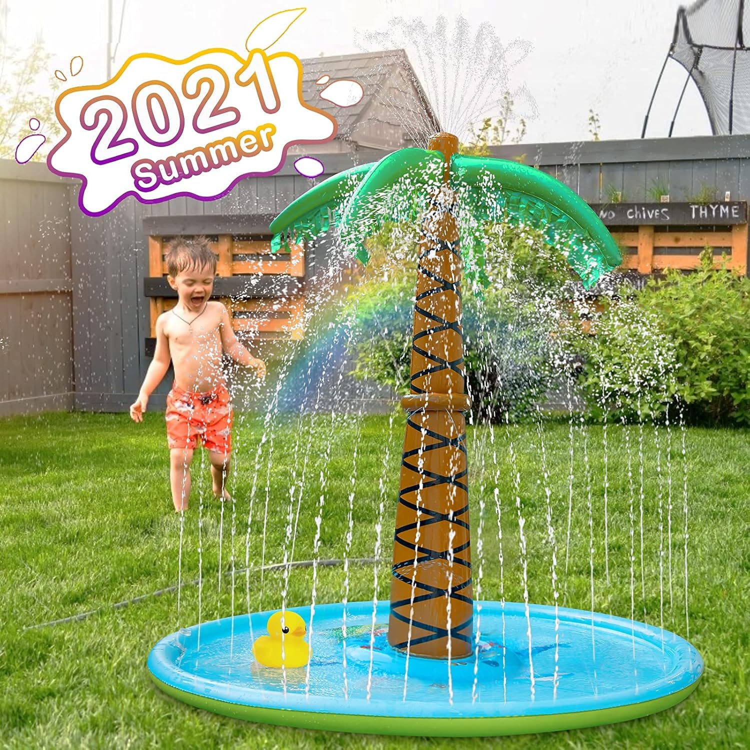 iNeego Sprinkler for Kids 70” Water Sprinkler for Kids with Inflatable ...
