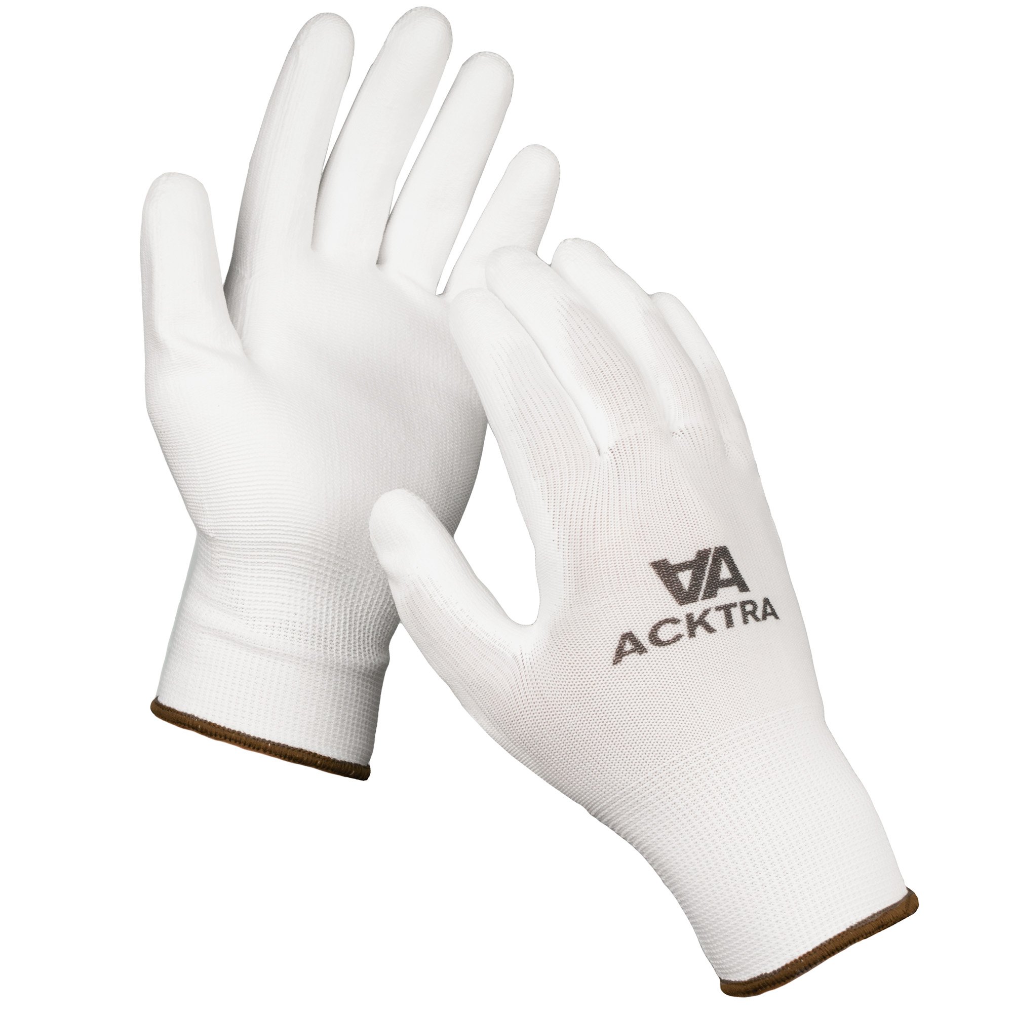ACKTRA Ultra-Thin Polyurethane (PU) Coated Nylon Safety WORK GLOVES 12 ...