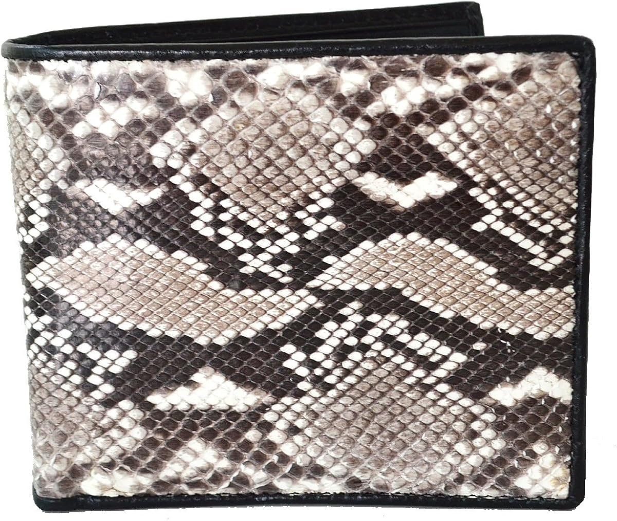 Authentic Snake Skin Men's Bifold Python Snake Natural Beige&White ...