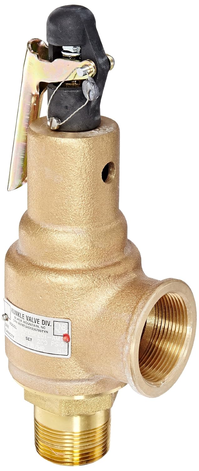 Kunkle 6010EDE01-AM0150 Bronze ASME Safety Relief Valve for Steam 150 Preset Pressure EPR Soft ...