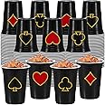 Amazon.com: Ziliny 100 Pack Casino Theme Cups 16 oz Poker Party ...
