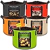 RVZHI 5 Packs 10 Gallon Potato Growing Bags, 400G Heavy Duty Fabric ...